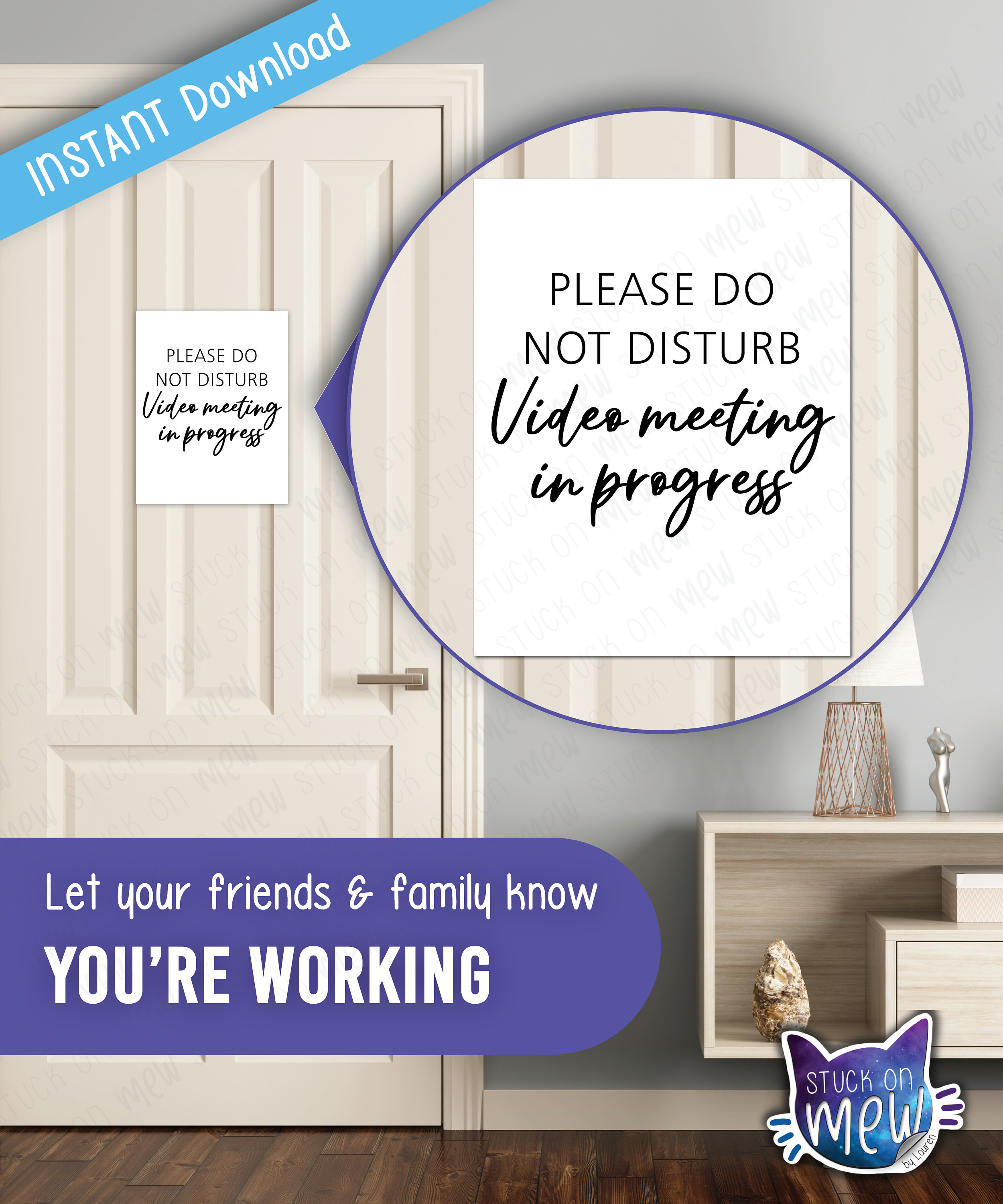 Office Please Do Not Disturb Video Meeting Sign, Do Not Enter Sign ...