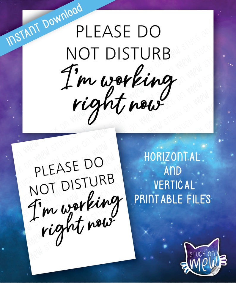 Do Not Disturb - I'm Working Sign (digital Download) - Etsy