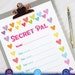 Printable Kids Secret Pal Valentine's Day Gift Exchange, Valentine's ...