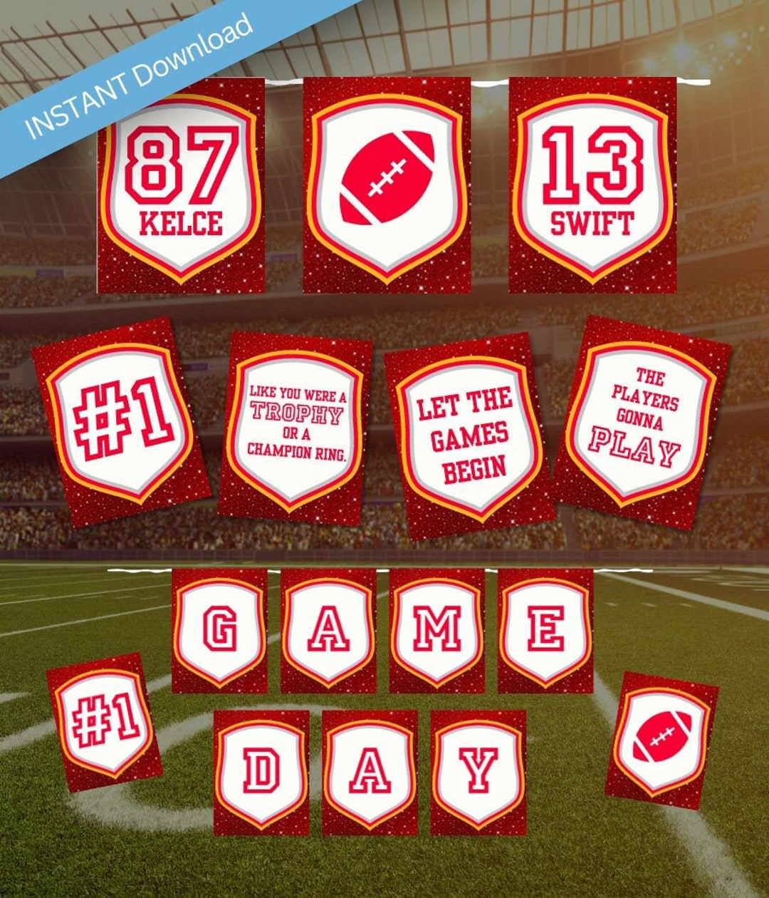 Printable Super Swift Bowl Party Decorations, Chiefs Super Bowl Party ...