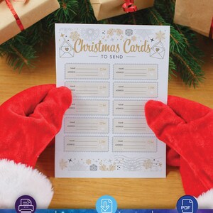 Printable Christmas Card Tracker, Christmas Cards to Send, Christmas ...