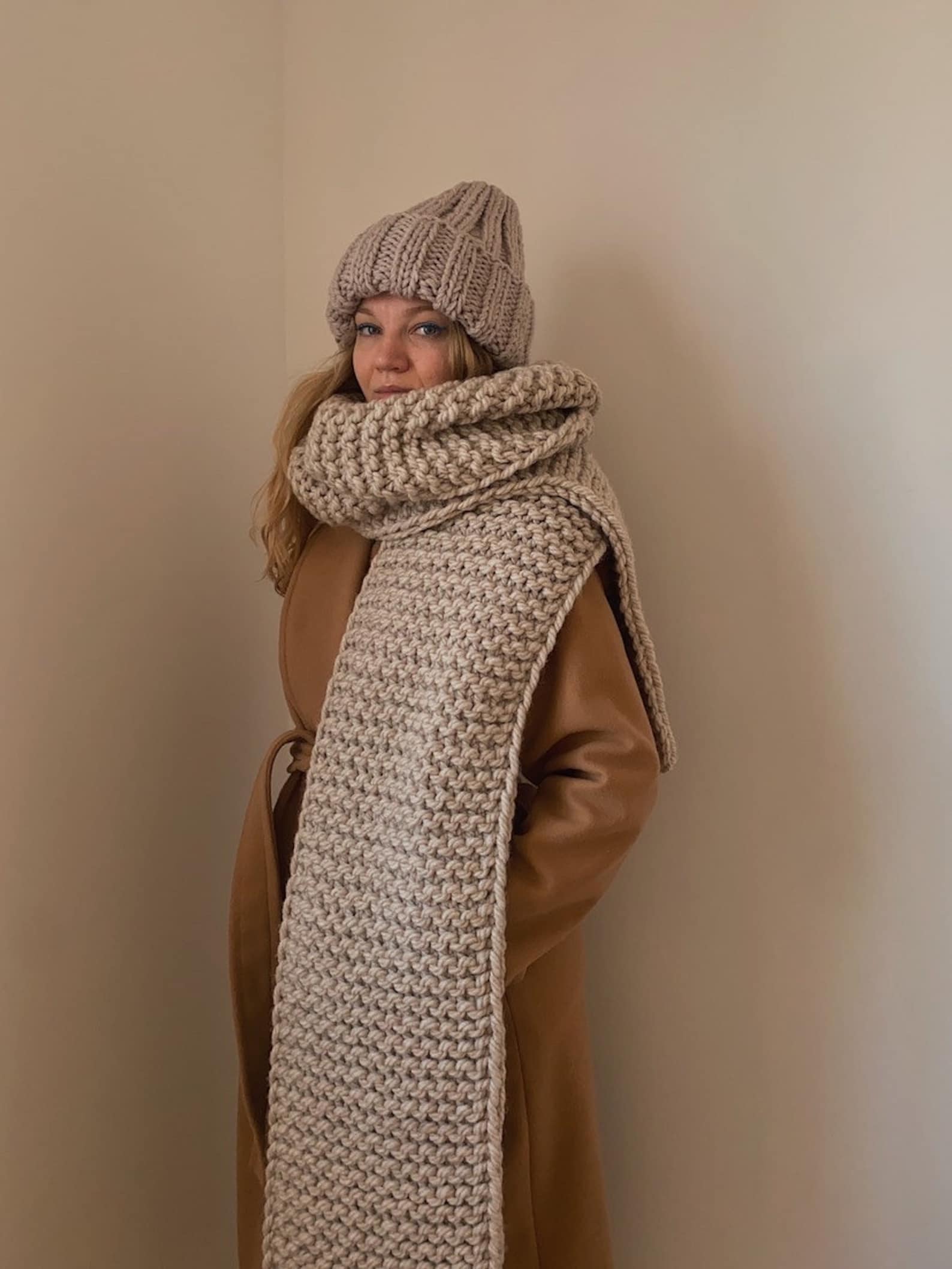 Long Scarf Luxurious Oversized Chunky Knit Scarf Neck - Etsy