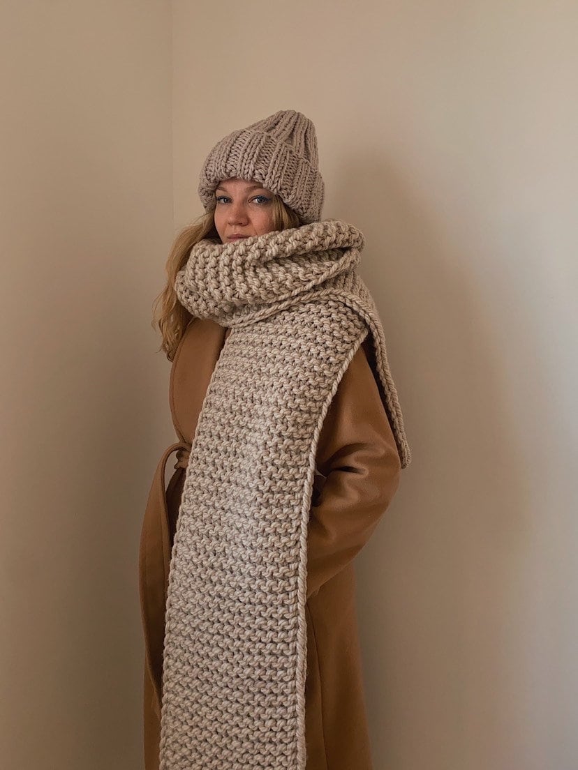 Long Scarf Luxurious Oversized Chunky Knit Scarf Neck - Etsy