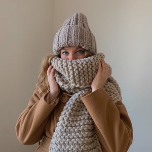 Huge Scarf, Luxurious Oversized Chunky Knit Scarf, Neck Warmer, Hand ...