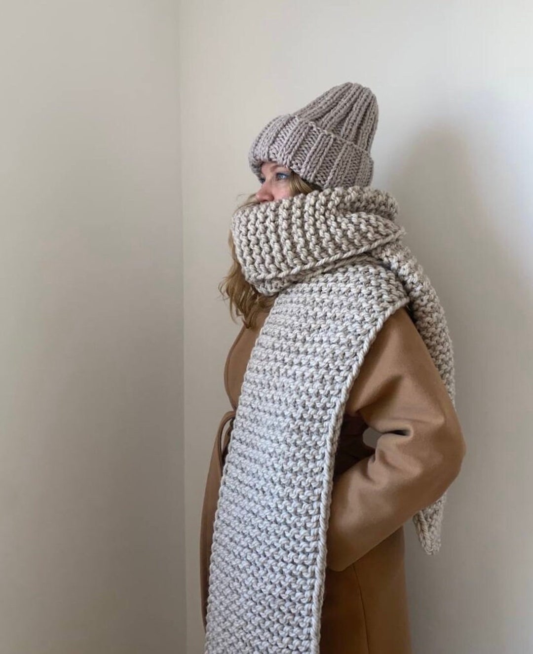 Long Winter Scarf, Thick Scarf for Women, Big Scarf, Chunky Knit Scarf ...