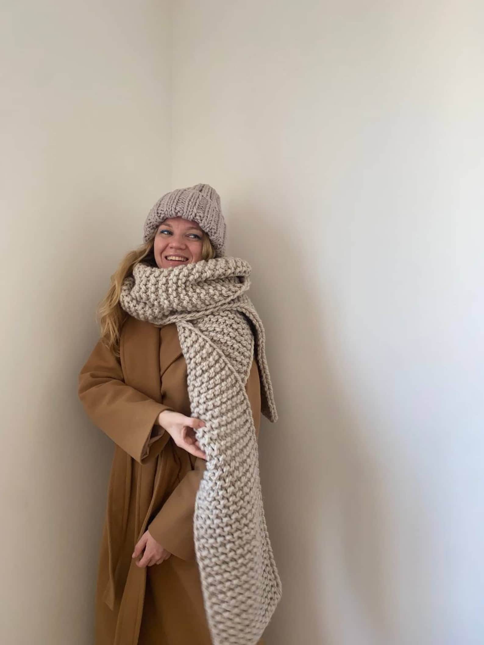 Long Winter Scarf, Thick Scarf for Women, Big Scarf, Chunky Knit Scarf ...