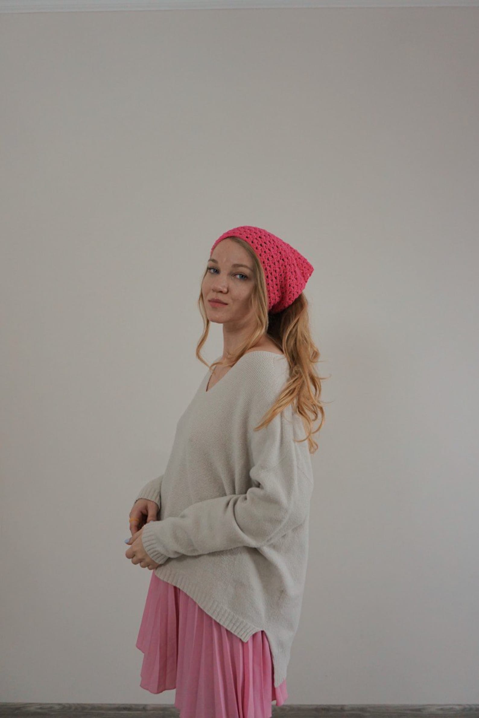 Knit Bandana Headband, Hair Kerchief, Hair Accessory, Gift for Her ...