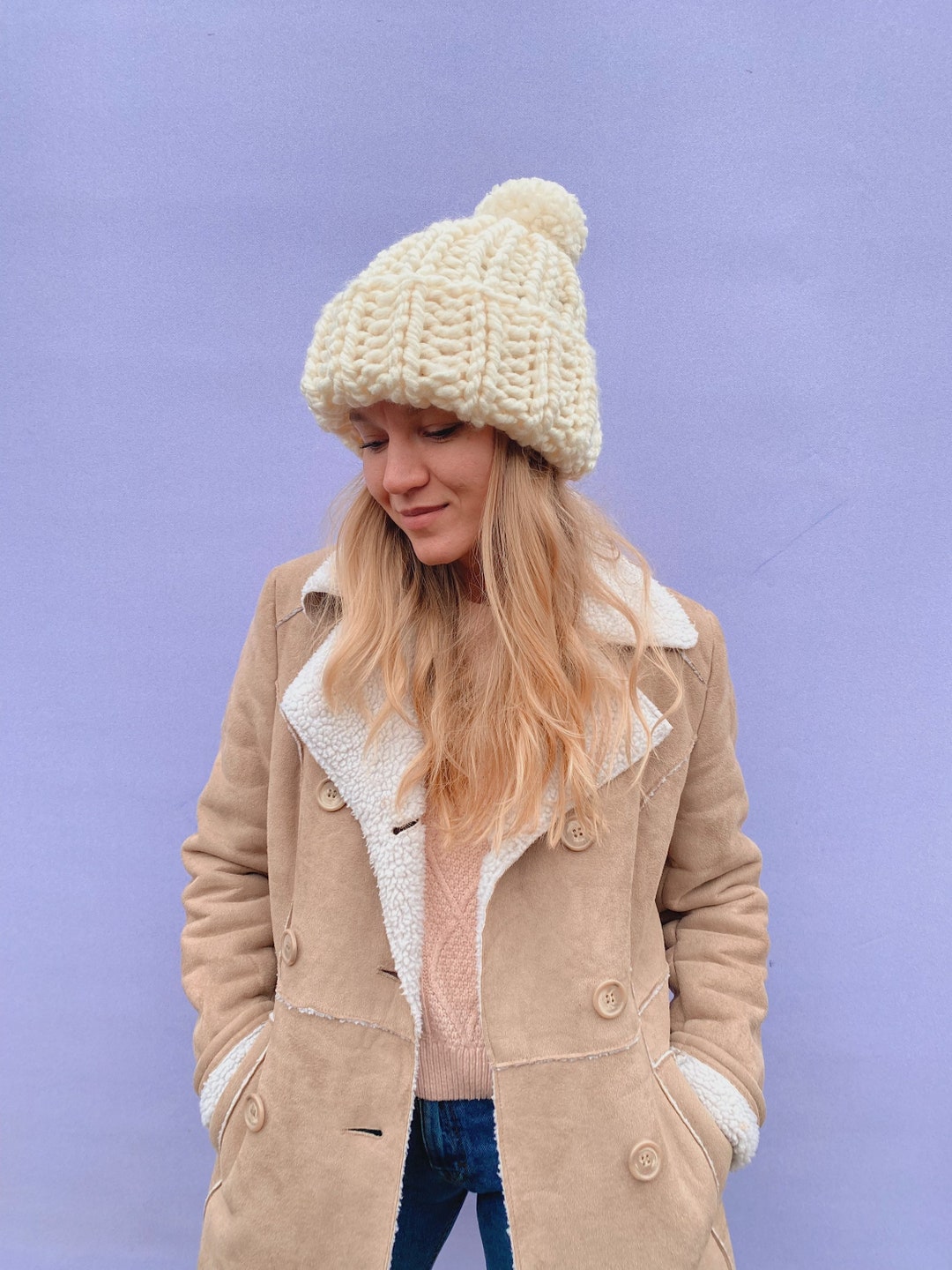 Big Hat, Women Hat, Large Hat With Pom Pom, Trendy Oversized Hat ...