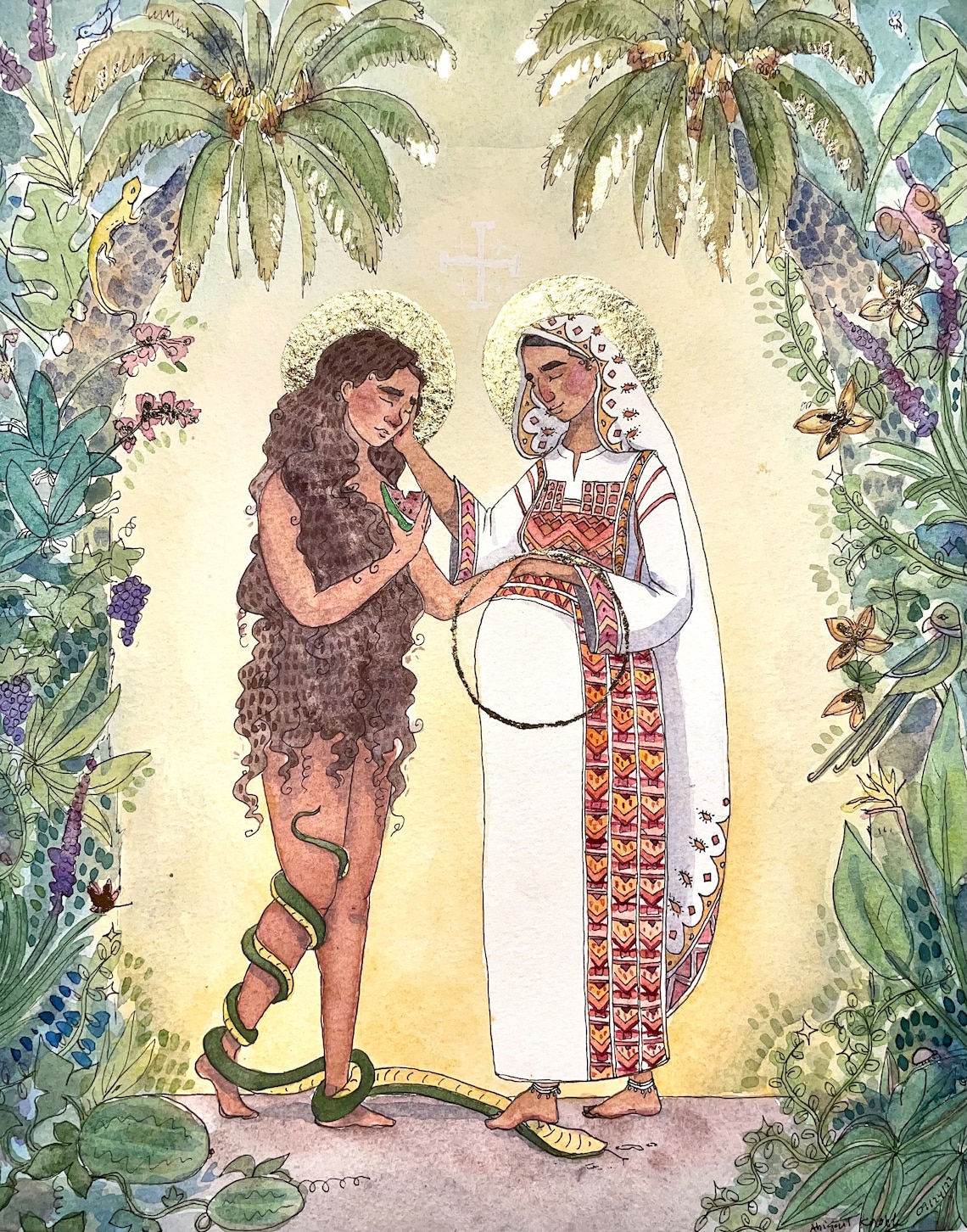 Mary Consoles Eve: Gold Leaf Iconography Prints and Postcards - 100% ...