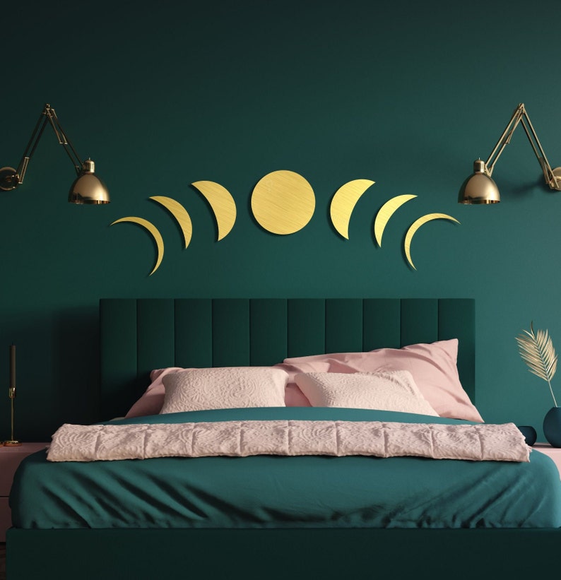Moon Metal Wall Art, Moon Phases Wall Decor, Lunation Metal Wall Art ...
