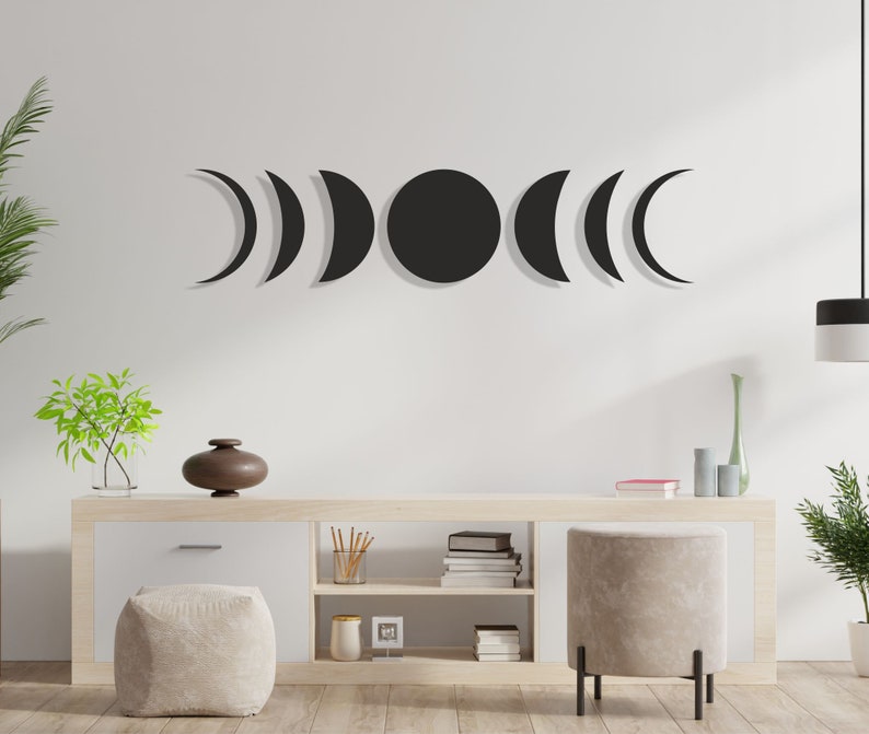 Metal Moon Wall Art Moon Phases Metal Wall Decor Metal Wall | Etsy