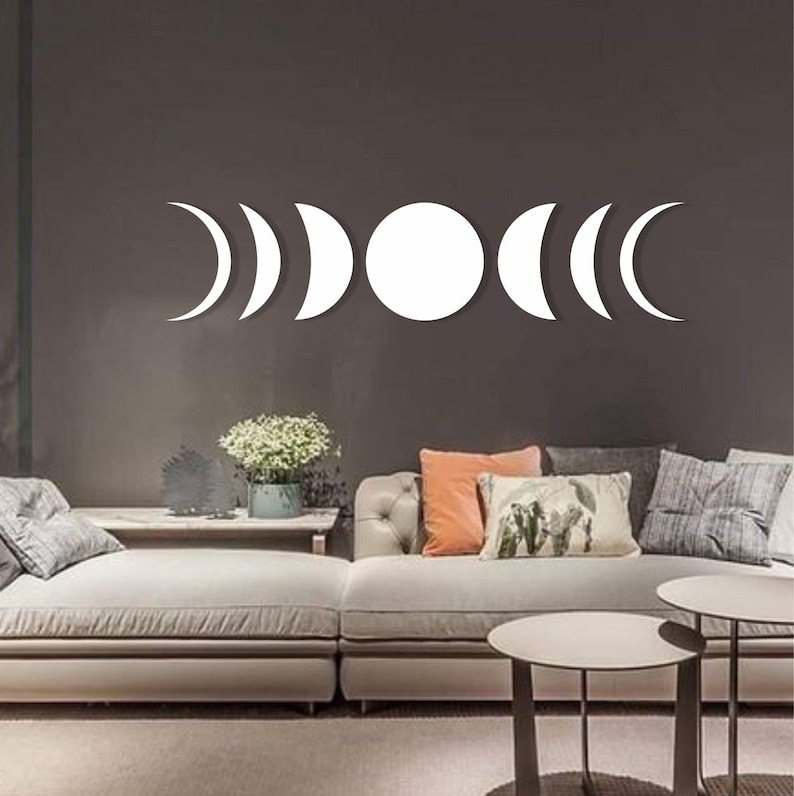 Moon Metal Wall Art Moon Phases Wall Decor Lunation Metal - Etsy