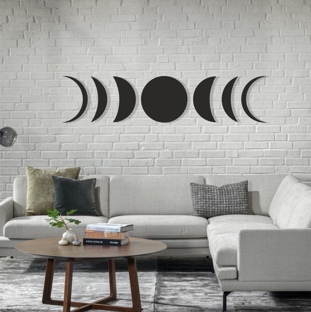 Moon Metal Wall Art, Moon Phases Wall Decor, Lunation Metal Wall Art ...