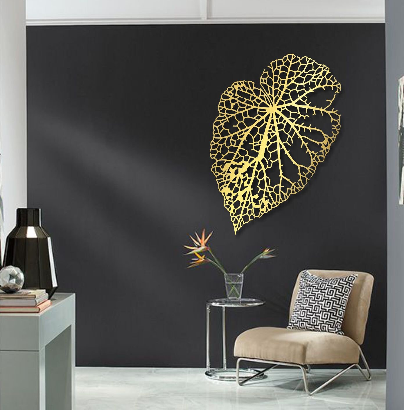 Large Metal Wall Decor Leaf Metal Wall Art Leaves Wall | Etsy