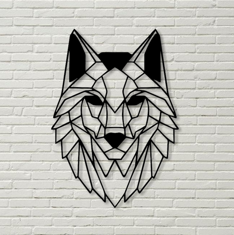 Geometric Wolf Wall Art Metal Wolf Wall Decor Wolf Wall | Etsy Canada