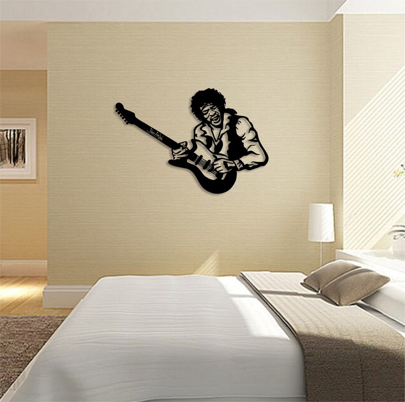 Guitar Metal Wall Art Jimi Hendrix Metal Wall Decor Metal | Etsy
