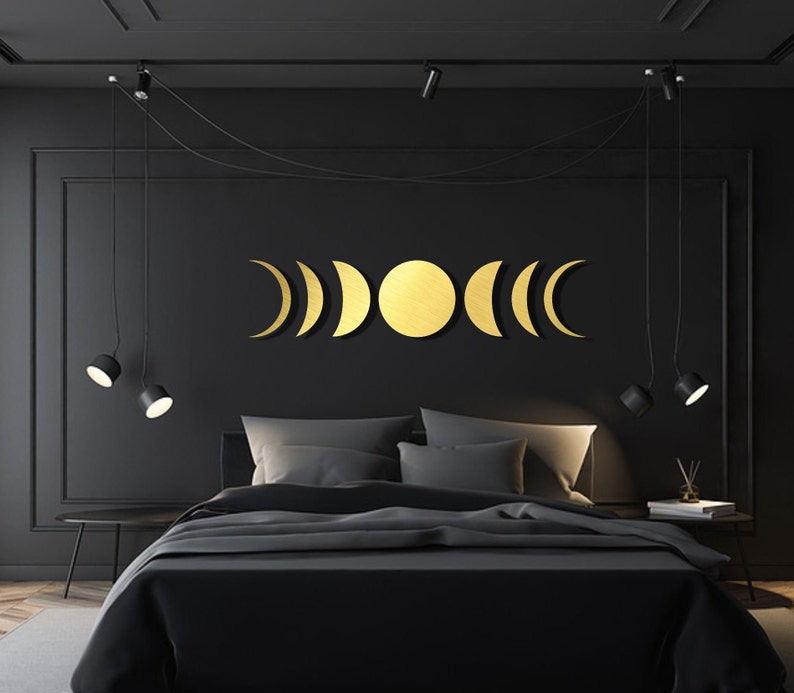 Moon Metal Wall Art Moon Phases Wall Decor Lunation Metal - Etsy