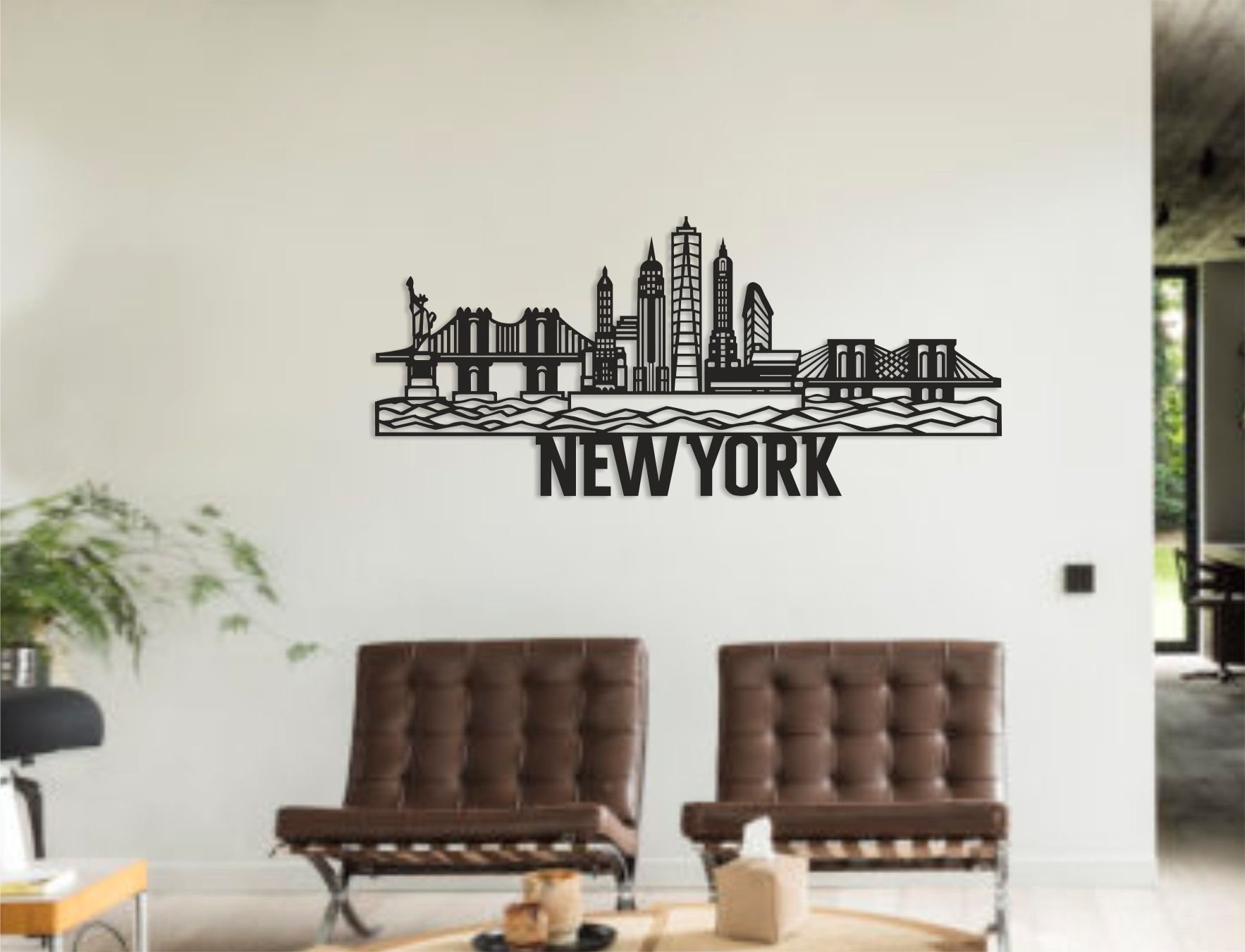 New York City Metal Wall Art City Skyline Metal Wall Decor - Etsy