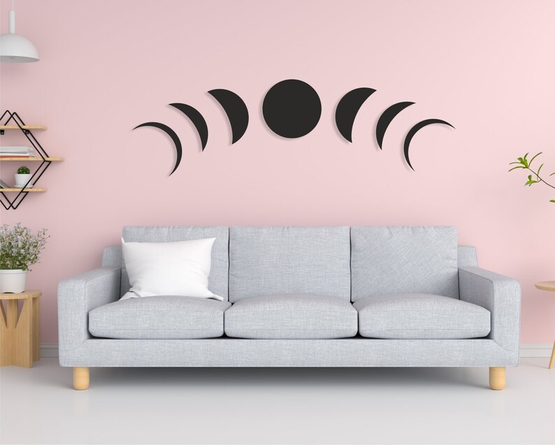 Metal Moon Wall Art, Moon Phases Metal Wall Decor, Metal Wall Art ...