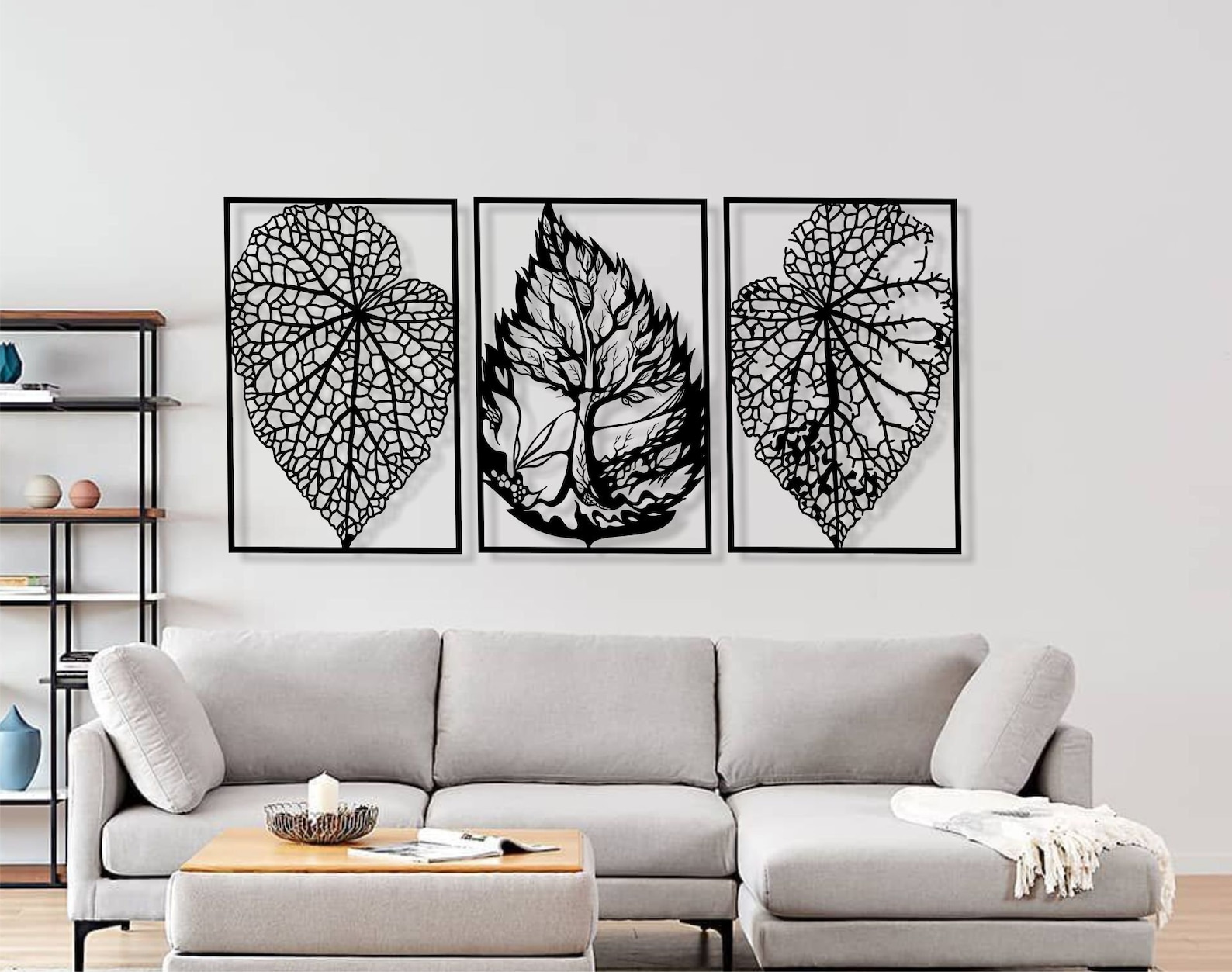 Leaf Set of 3 Metal Wall Art Leaf Wall Decor Modern Leaf - Etsy