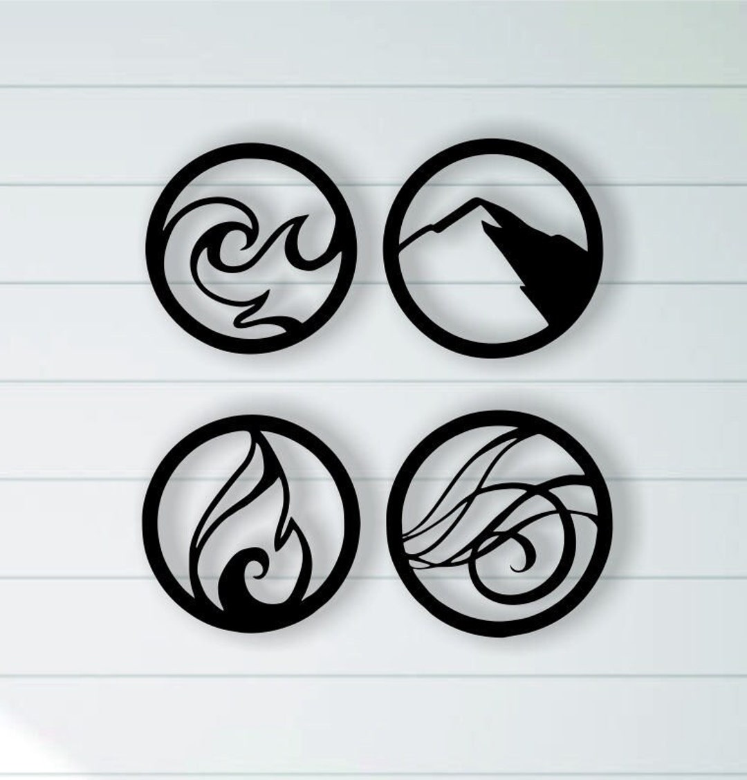 Metal Four Elements Wall Art, Four Elements Wall Decor, Four Elements ...