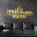 New York City Metal Wall Art, City Skyline Wall Decor, Minimal Metal ...