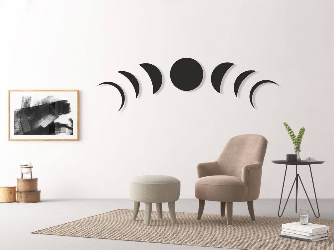 Metal Moon Wall Art Moon Phases Metal Decor Moon Metal Wall | Etsy