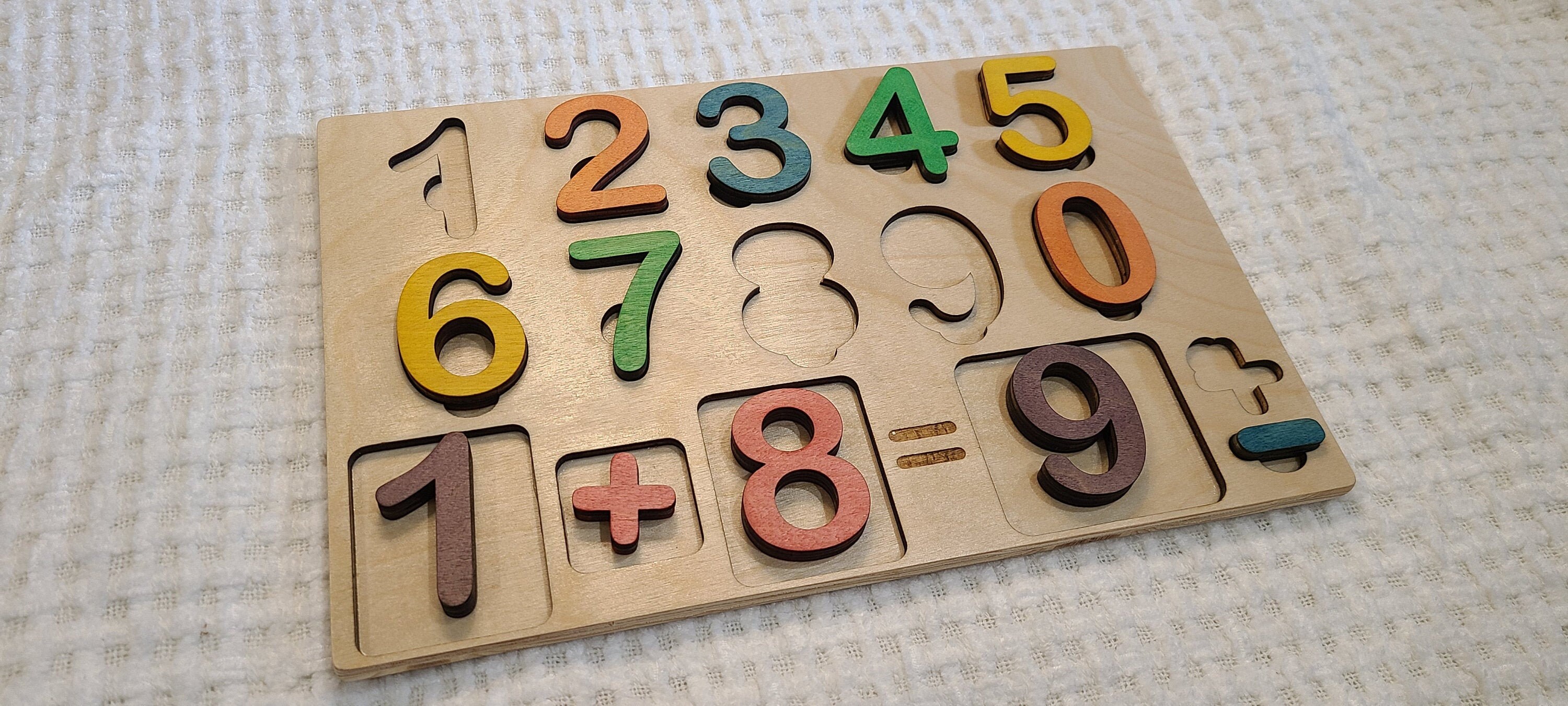 Toddler Math Number Puzzle Wood Puzzle Montessori Toy - Etsy UK
