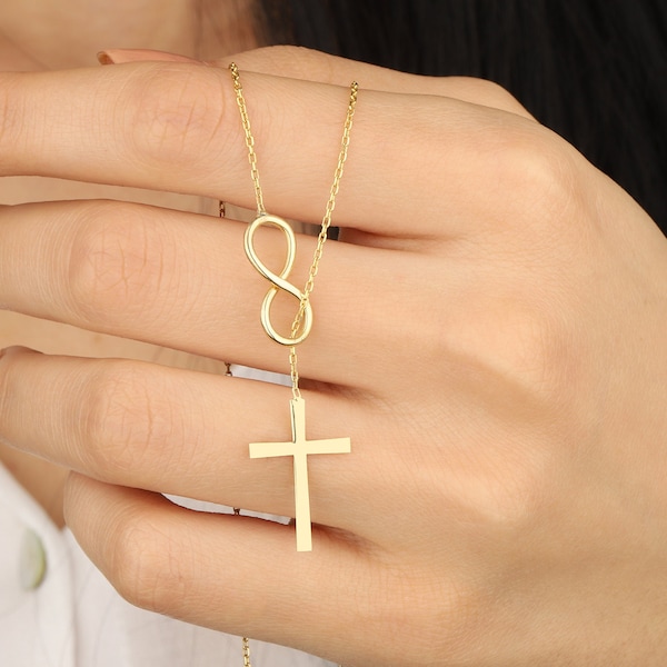 Infinity Cross Necklace - Etsy