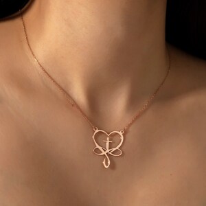 Heart Infinity Cross Necklace, Silver Crucifix Necklace, Eternity Cross ...