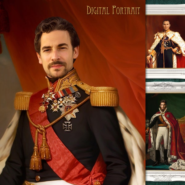 King Portrait - Etsy