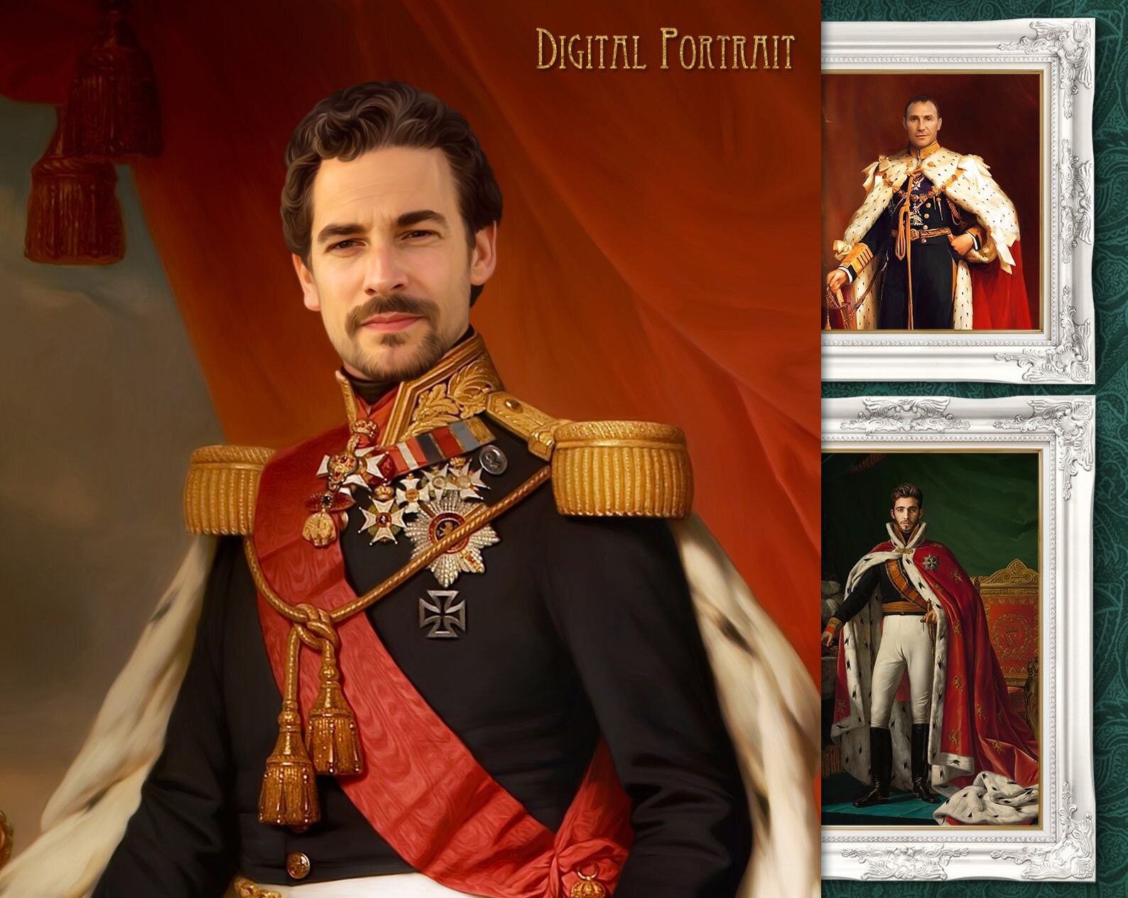 Custom Royal King Portrait From Photo, Christmas Gift, Historical Man ...