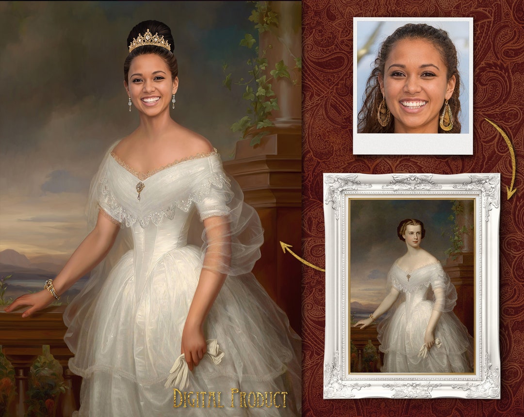 Custom Victorian Royal Female Portrait, Historical Queen Portrait From ...