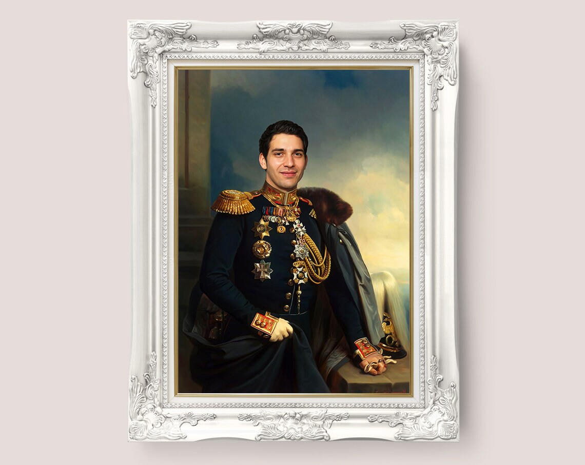 Custom Royal Portrait From Photo Historical Military King - Etsy
