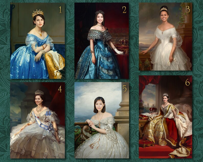 Custom Royal Portrait From Photo Digital Historical Queen | Etsy