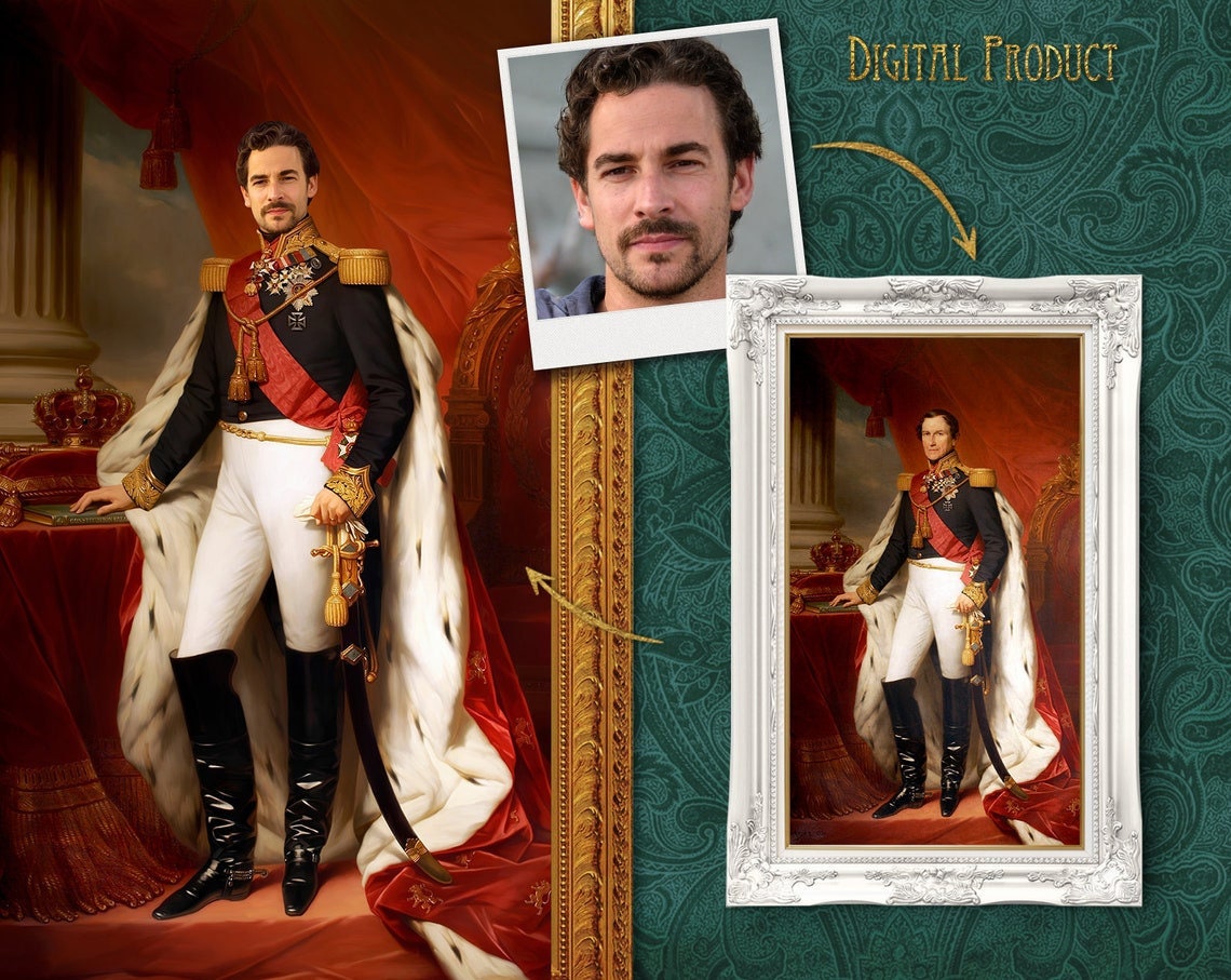 Custom Royal Portrait From Photo Military Portrait | Etsy