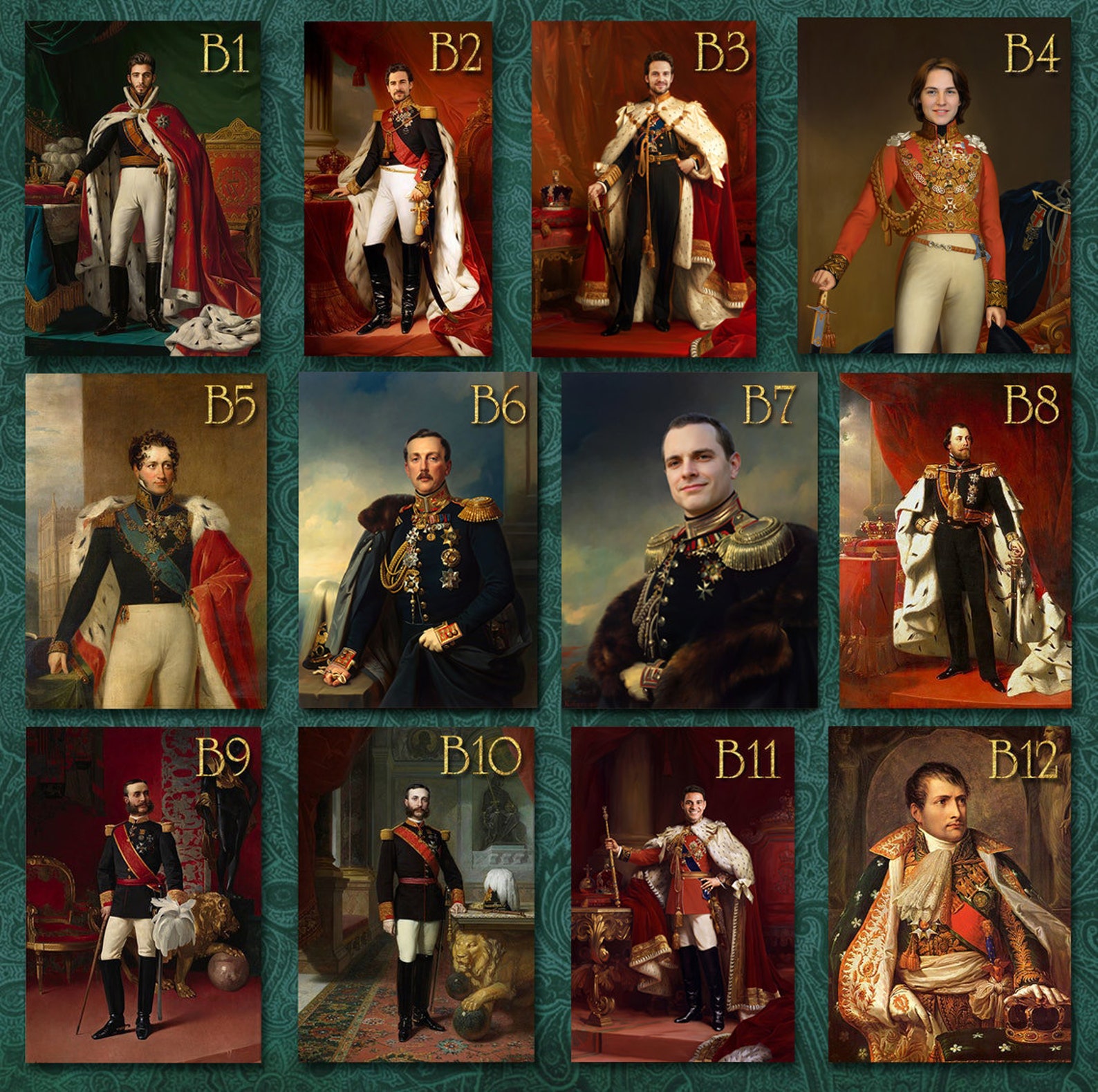 Custom Royal Portrait From Photo Historical King Portrait - Etsy