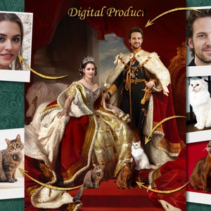 Custom Royal Portrait From Photo, Digital Historical Queen Portrait ...