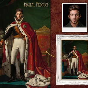 Custom Royal Portrait From Photo, Historical King Portrait, Military ...