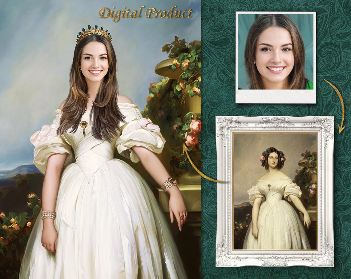 Custom Royal Portrait From Photo Personalized Historical - Etsy
