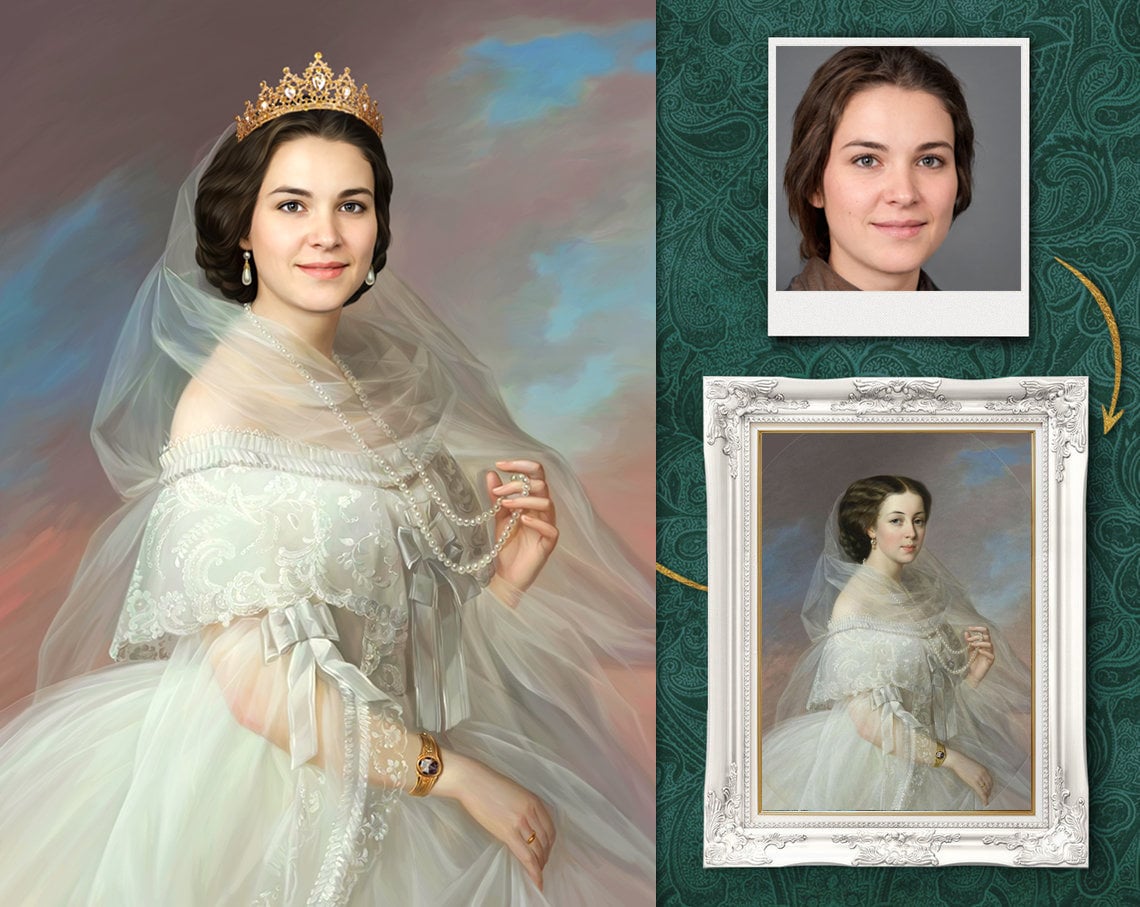 Custom Royal Portrait From Photo for Her Renaissance Queen - Etsy