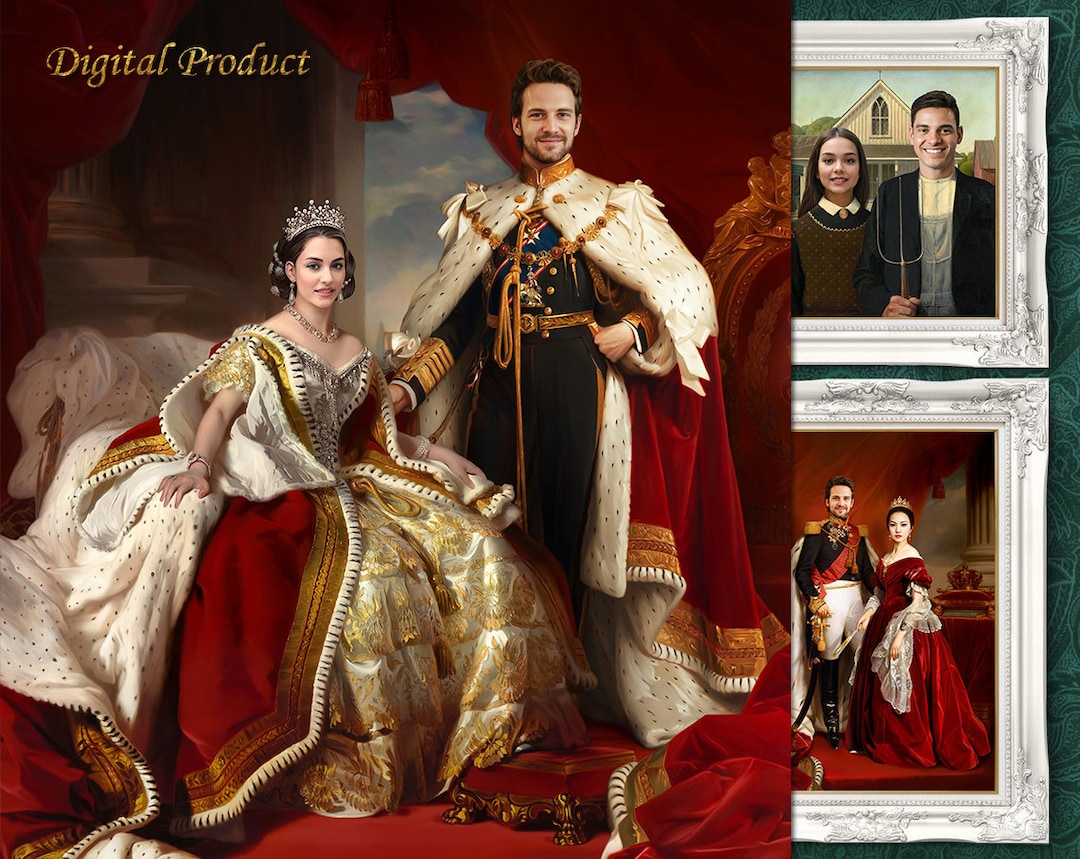 Custom Royal Couples Portrait, Personalized Historical Family Portrait ...