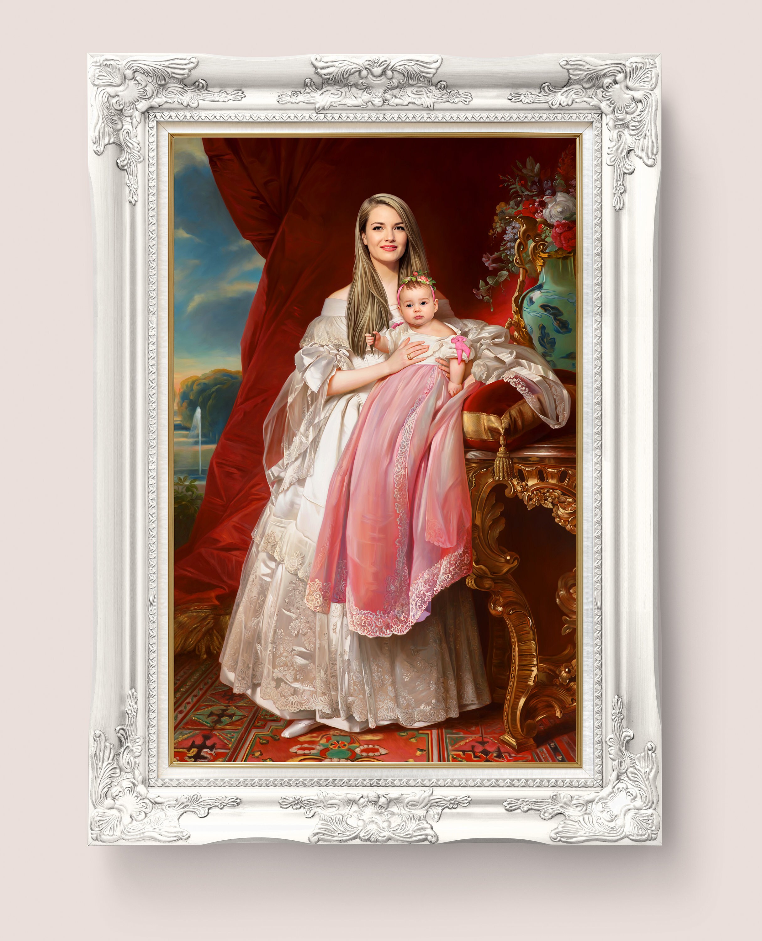 Custom Royal Mother and Baby Portrait From Photo Historical - Etsy