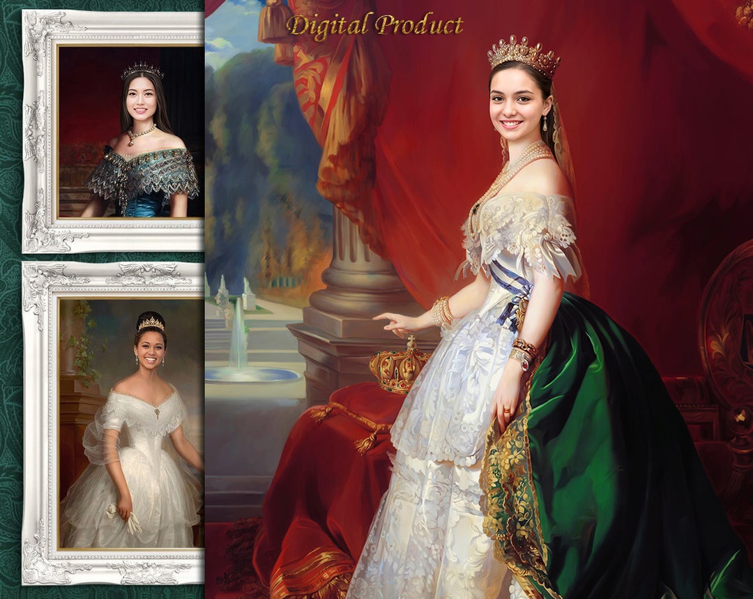 Custom Royal Woman Portrait From Photo for Her, Historical Renaissance ...