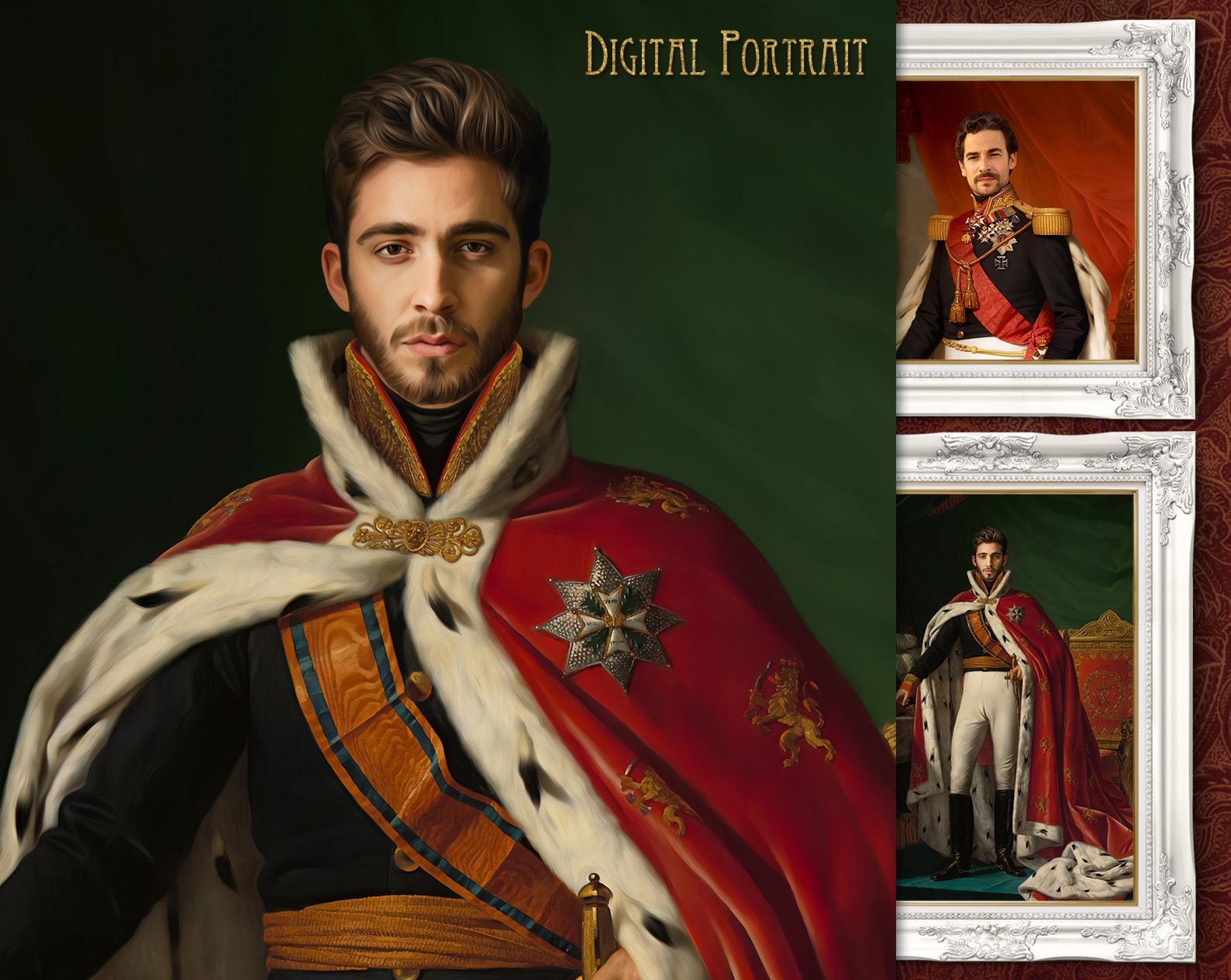 Custom Royal Portrait From Photo Christmas Gift Historical - Etsy