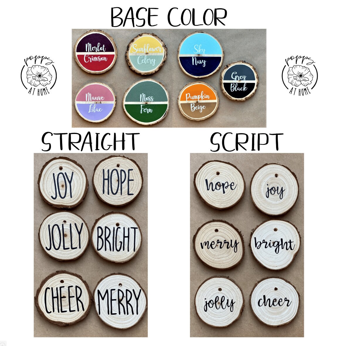 Custom Word Ornaments Set of 6 6 Custom Word Ornaments 6 - Etsy