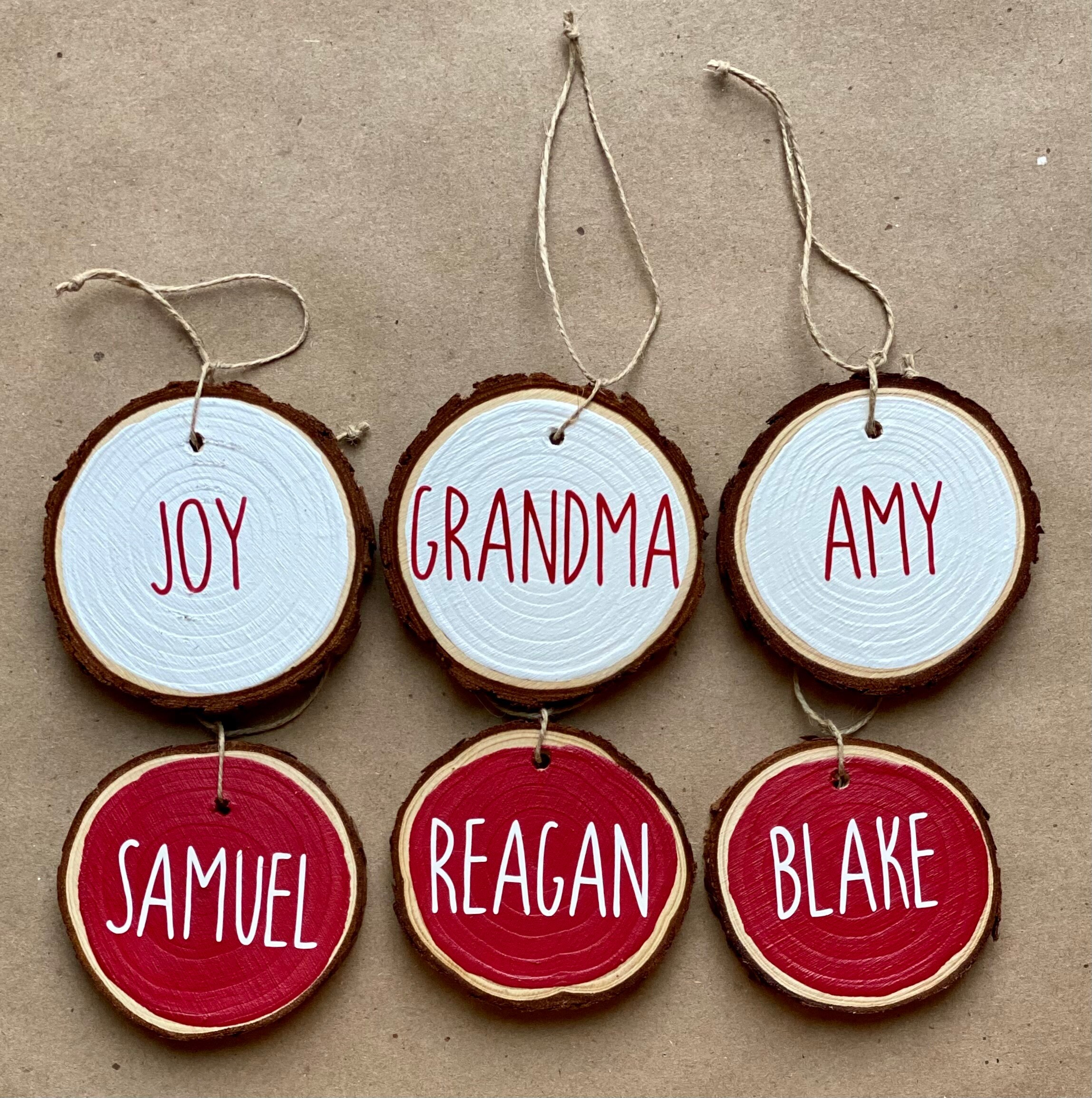 Custom Word Ornaments Set of 6 6 Custom Word Ornaments 6 - Etsy