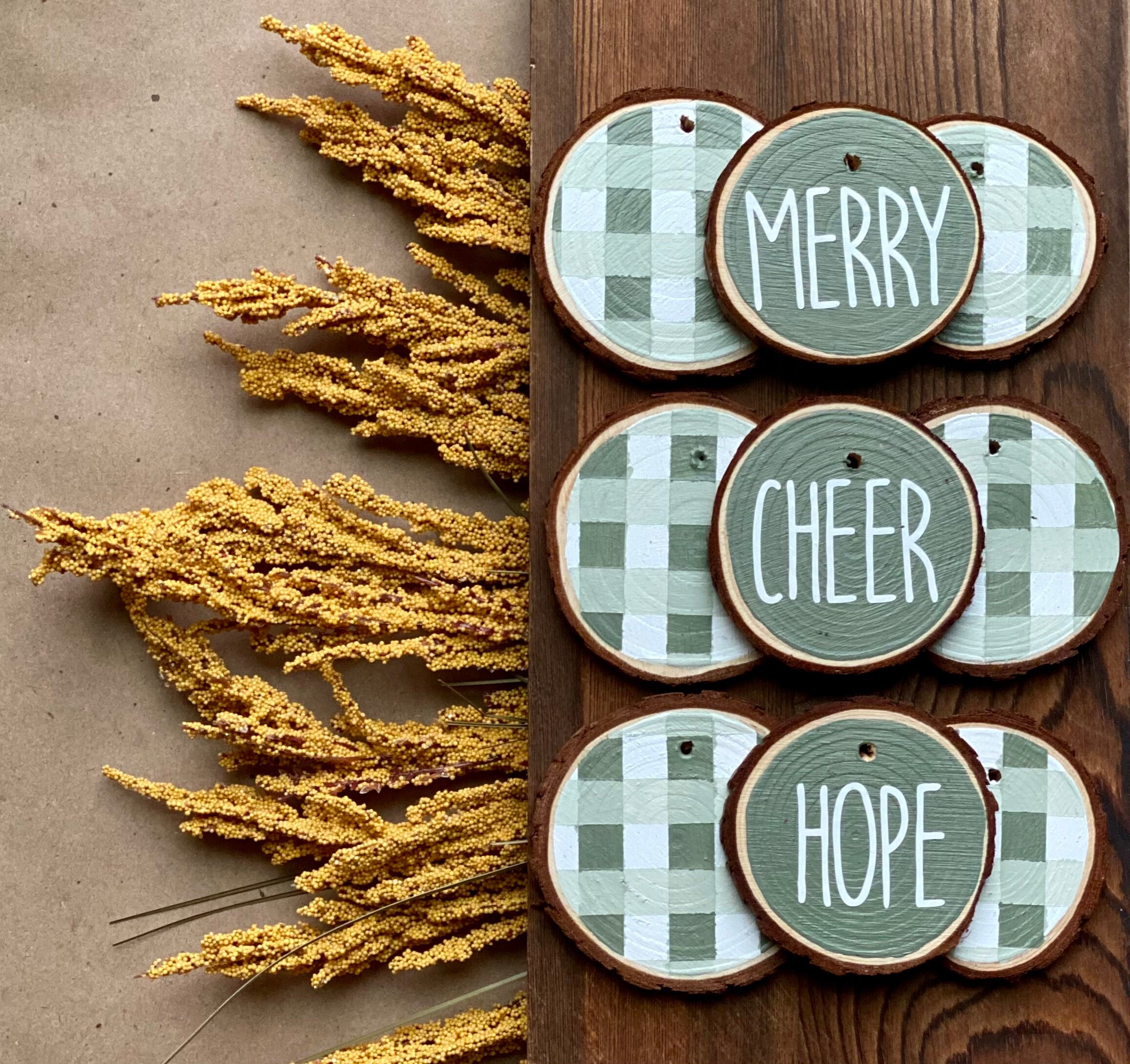 Wooden Word Ornaments Set of 6 Set of 6 Word Ornaments | Etsy