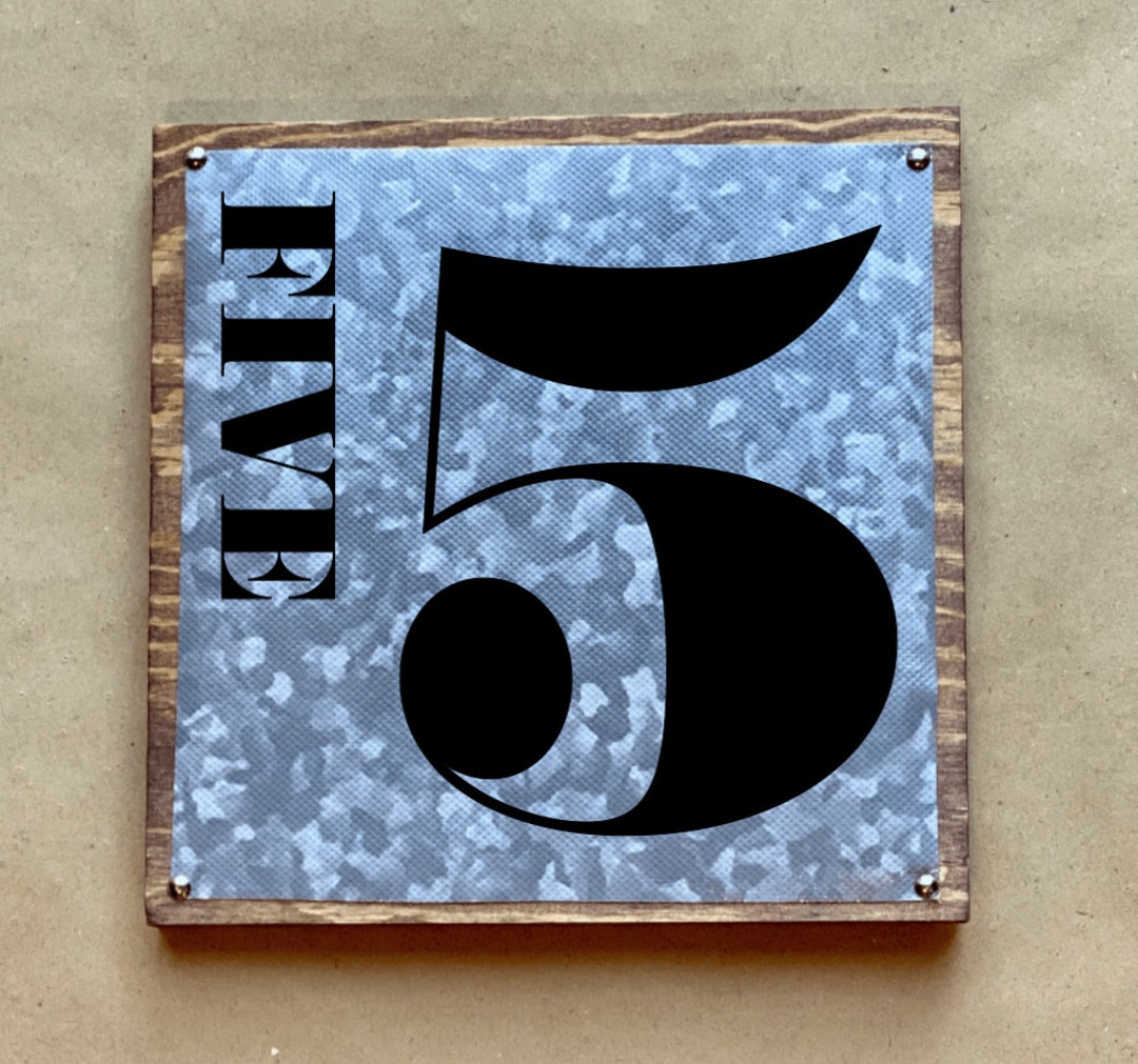 Custom Wood and Faux Metal Sign - 8x8 Stained Wood - Etsy