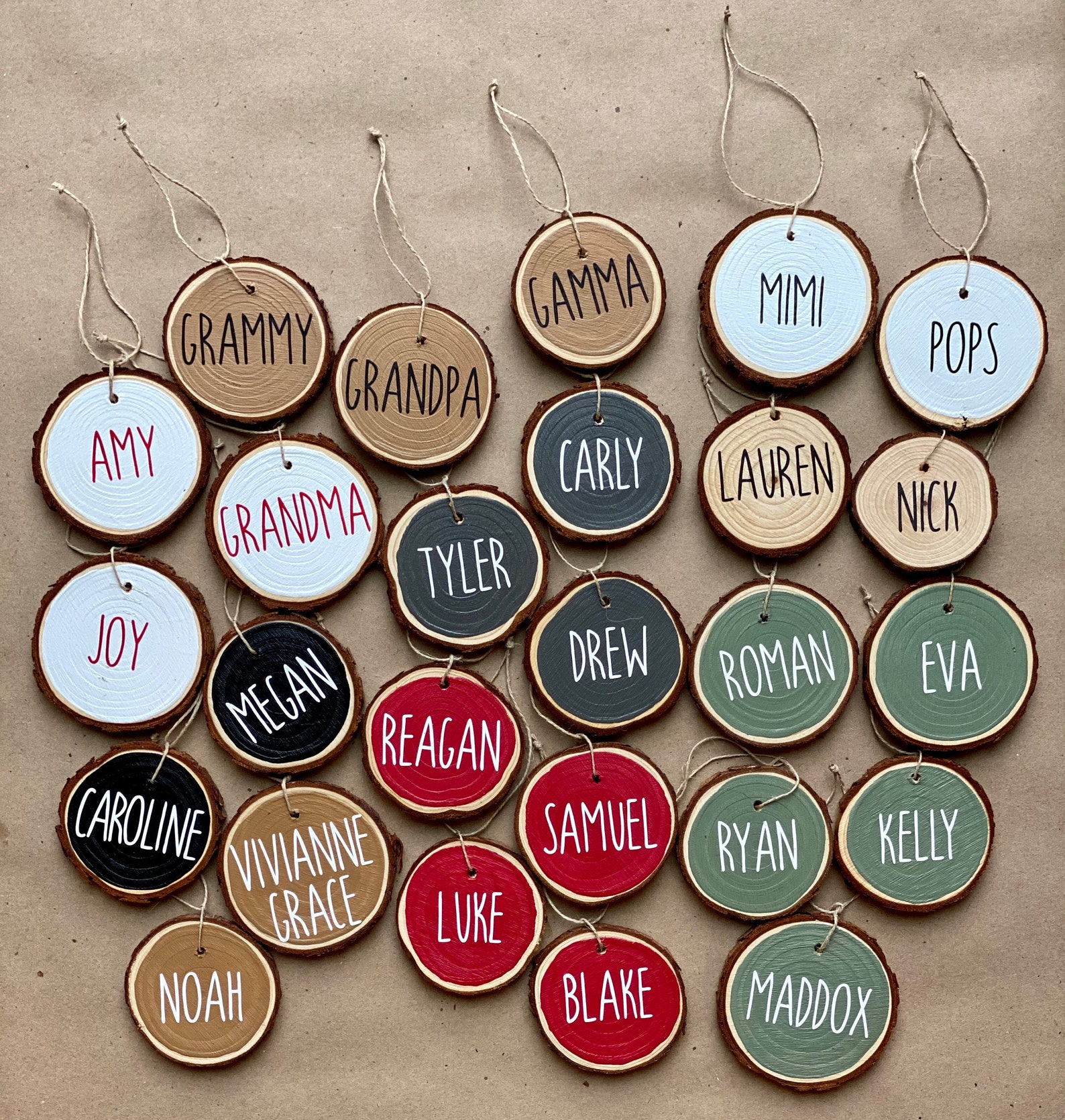Custom Word Ornaments Set of 6 6 Custom Word Ornaments 6 | Etsy